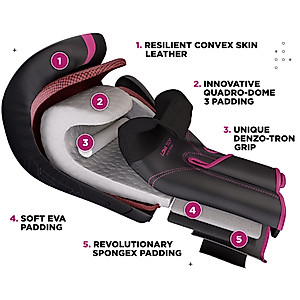 RDX Women Boxing Gloves Sparring Muay Thai, Premium Maya Hide Leather, KARA Patent Pending, Kickboxing MMA Training, Punch Bag, Focus Mitts Pads Double end Ball Punching Workout