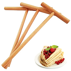 BestChoice Crepe Spreader Sticks 3 Set | 3 Pcs | 7inch, 5inch, 3.5inch Inches Crepe Spreader Sticks | Convenient Sizes to Fit Any Crepe Pan Maker - All Natural Handmade Beechwood T-Shape Construction