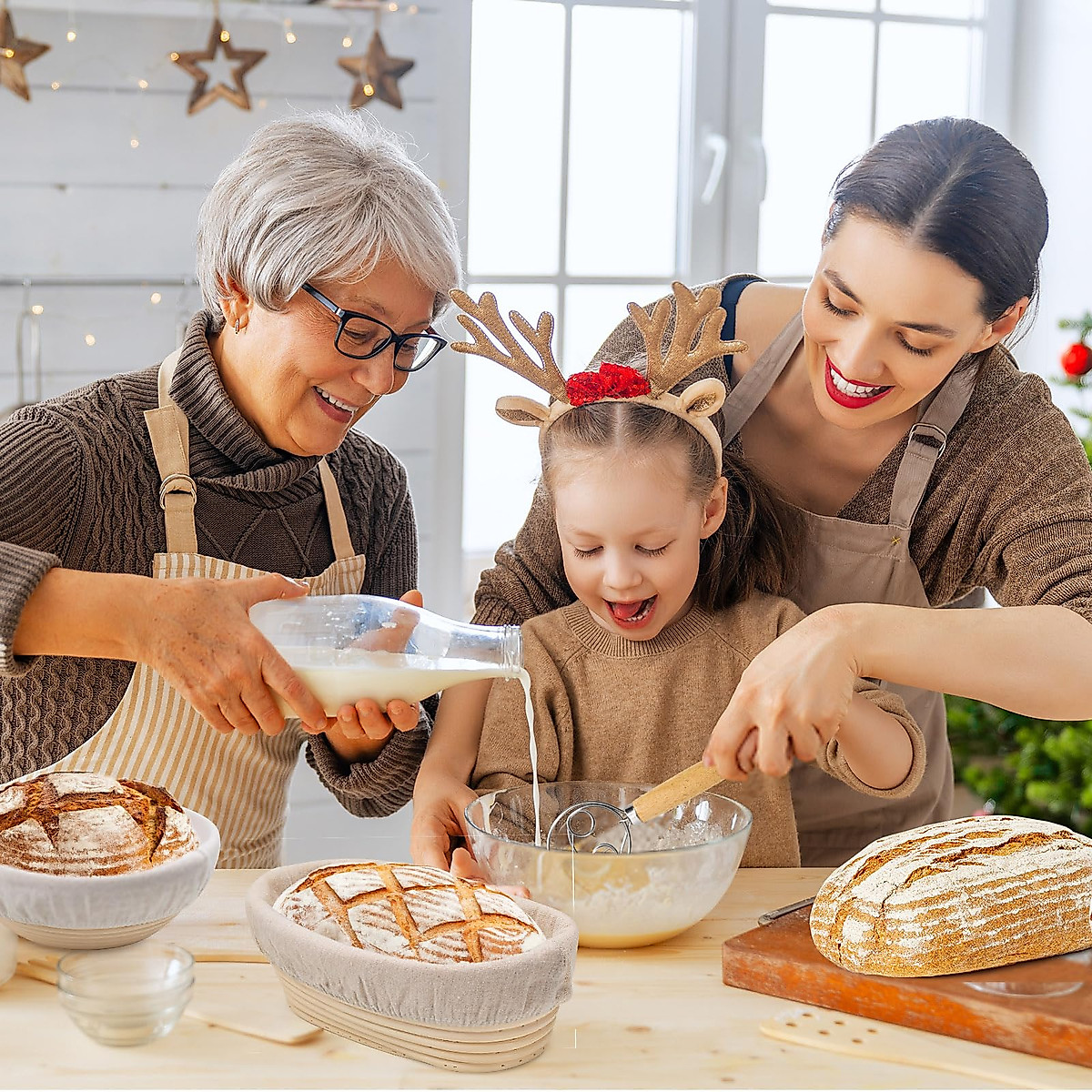 Silicone Bread Sling Dutch Oven - Best Japan Silicone. Non-Stick & Easy Clean Reusable Silicone Bread Baking Mat. With Extra Long Handles Bread Baking Sheet Liner, 2 Aqua Sky Set Transferable Dough