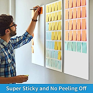 AFMAT Sticky Easel Pad, UPGRADED Chart Paper for Teachers, Large Self Stick Flip Chart Easel Paper, 25 x 30 Inches, 30 Sheets/Pad Chart Paper, 6 Pads