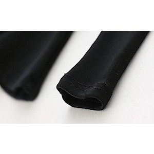 BGIRNUK Girls' Baby Dress Infant Toddler Girl Ruffles Long Sleeves Cotton Dress Black 80