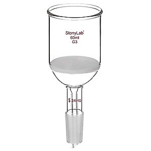 stonylab Buchner Filtering Funnel, Borosilicate Glass Buchner Filtration Funnel with Fine Filter Disc (G3) and 24/40 Lower Standard Joint, 60 ml