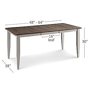 Carol's Inspirations 7 Piece Solid Maple Wood Dining Room Set | Full Kitchen Table Set with Extendable Table and 6 Chairs | Distressed Rectangle Table with Eased Edge | Handmade in USA