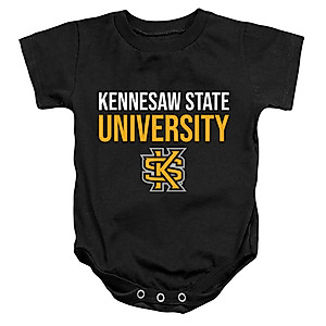 Kennesaw State University Official Stacked Unisex Infant Snap Suit for Baby, Black, Small (6 Months)