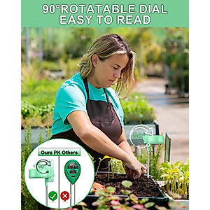 CUBETA 2024 Upgraded Soil Moisture Meter for Plants, Soil pH Meter, 4-in-1 Soil Tester for Light/Moisture/pH/Fertility, Plant Water Meter for Garden, Lawn, Greenhouse, Indoor & Outdoor