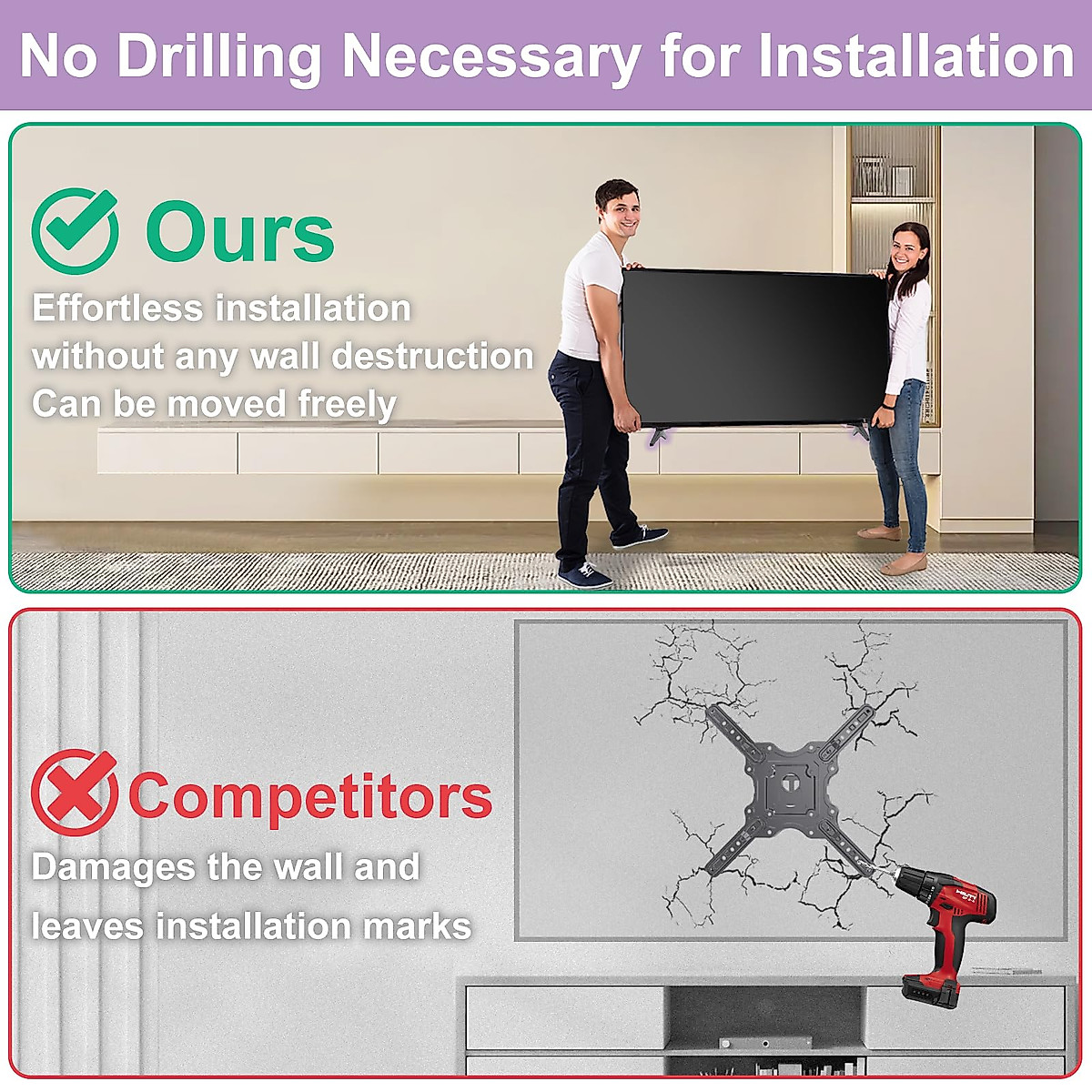 (Upgraded Version) TV Stand Base for TCL Roku TV Legs, Replacement for TCL 32" 40" 43" 49" 50" 55" 65" 32S359 32S355 40S355 43S455 50S525 55S435 65S455 Roku TV Legs Replacement for TCL TV with Screws