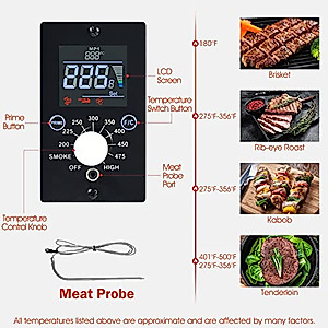 Giantex Portable Pellet Grill and Smoker, 8 in 1 Tabletop Pellet Grill, 256 sq.in Cooking Area Temperature 180°F to 500°F, Outdoor Wood Pellet Smoker for BBQ Camping Tailgating RV Cooking (Red)