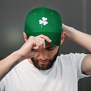 2 Pieces St. Patrick's Day Hat Shamrock Baseball Cap Accessories Adjustable Clover Caps for Men and Women (Clover Style)