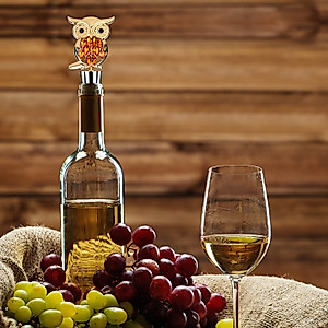 Stainless Steel Owl Wine Bottle Stopper for Bar,Kitchen,Holiday Party, Wedding - Seal Bottle to Preserve & Prevent Oxidation - Owl Gift