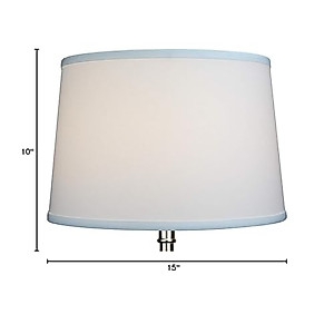 FenchelShades.com 13" Top Diameter x 15" Bottom Diameter x 10" Height Fabric Drum Lampshade Spider Attachment (Linen White)