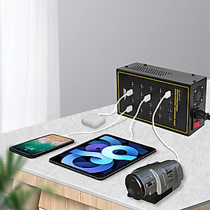 USB Charging Station,Cinlinso 20 Port 200W/40A Multiple USB Charger Station with Intelligent Protection for Smartphone Tablet School Shopping Hotel Malls