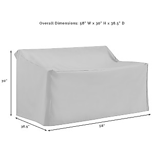 Crosley Furniture Patio Furniture Covers, Waterproof 3-Piece Outdoor Sectional Loveseat Cover Set, Gray