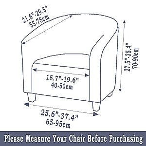 ITFRO Red Wine Club Chair Slipcover Stretch Velvet Tub Chair Cover Barrel Armchair Cover Sofa Cover Furniture Protector for Living Room (Red Wine)