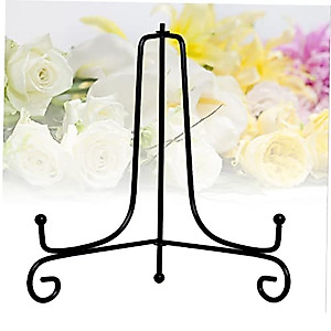 Veemoon Medal Display Frame Plate Display Stand Iron Easel Dish Holder Iron Display Stand Hanging Rack Bracket Ceramic Plate Black Dish Rack The Medal