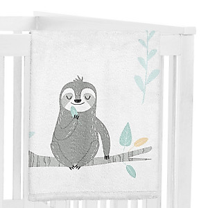 Sweet Jojo Designs Blue Jungle Sloth Boy Girl Milestone Blanket Monthly Newborn First Year Growth Mat Baby Shower Memory Keepsake Gift Picture - Aqua Turquoise Grey Green Tropical Botanical Rainforest