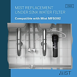 Mist Under Sink Water Filter Replacement for MFS092 Under Sink Filtration Systems, Replaces MFS092, Compatible with WFS5300A, WFC5300A,NSF/ANSI 42 Certified, 20,000 Gallon.