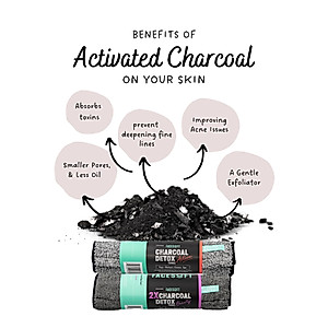 Facesoft Yoga Towel - Infused with Activated Charcoal to Detoxify and Sweat - Made with Eco-Friendly Aqua-Cotton Yarn - Biodegradable and Sustainable - All Ages