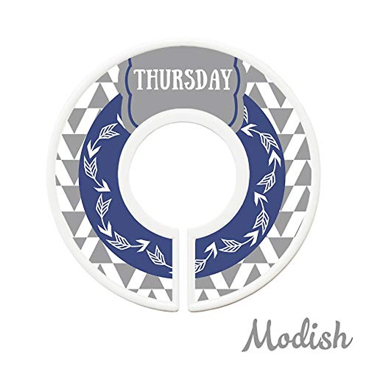 Modish Labels, Weekly Clothes Organizer, Days of The Week Closet Organizer System, Daily Closet Organizer, Closet Dividers, School Clothes Dividers (Navy Arrows)