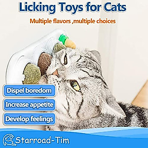 STARROAD-TIM Catnip Balls Catnip Toy for Cats Rotatable Edible Balls Natural Healthy Self-Adhesive Catnip Edible Balls (White)