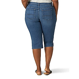 Lee Women's Size Relaxed Fit Denim Capri Jean, soar, 22 Plus