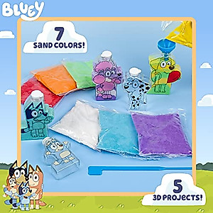 Bluey Sand Art, Includes 5 Sand Art Bottles & 7 Colored Sands, Features Bluey & Bingo, Create Your Own Sand Art, DIY Sand Art Kit, Bluey-Themed Art Kit, Fun Art Project for Kids, Gifts for Kids