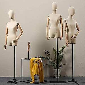 Tailors Dummy Female Mannequin Torso Body with Adjustable Golden Stand |for Clothing Dress Jewelry Display Dressmakers Dummy