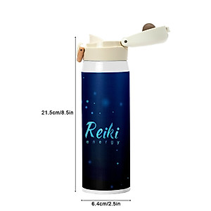 Kids Water Bottle Reiki Energy Light Starry Stainless Steel Travel Mug for School Lunch Vacuum Insulated Cups Flask with Locking Push-Button Lid (17 oz)