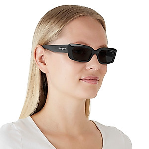 Vogue Eyewear Woman Sunglasses Black Frame, Dark Grey Lenses, 52MM