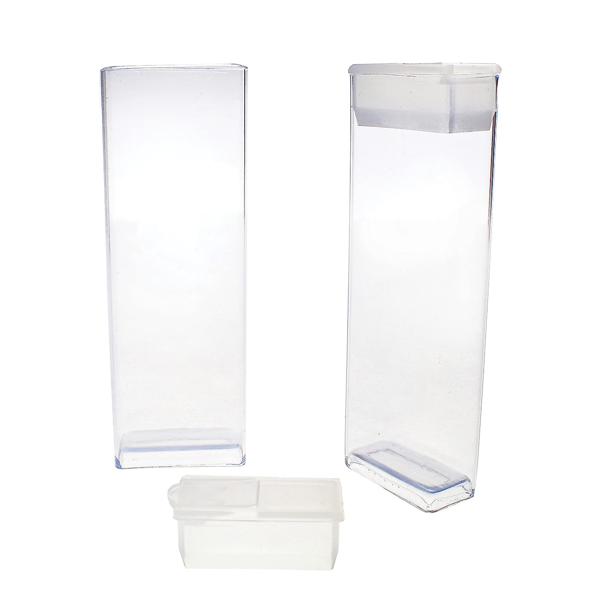 The Beadsmith Clear Plastic Boxes - Rectangle with a Flip Top Cap - 7/16” x 1” x 3” - Use for Beads, Bath Salts, Wedding & Party Favors, Home or Office Storage - Bag of 20