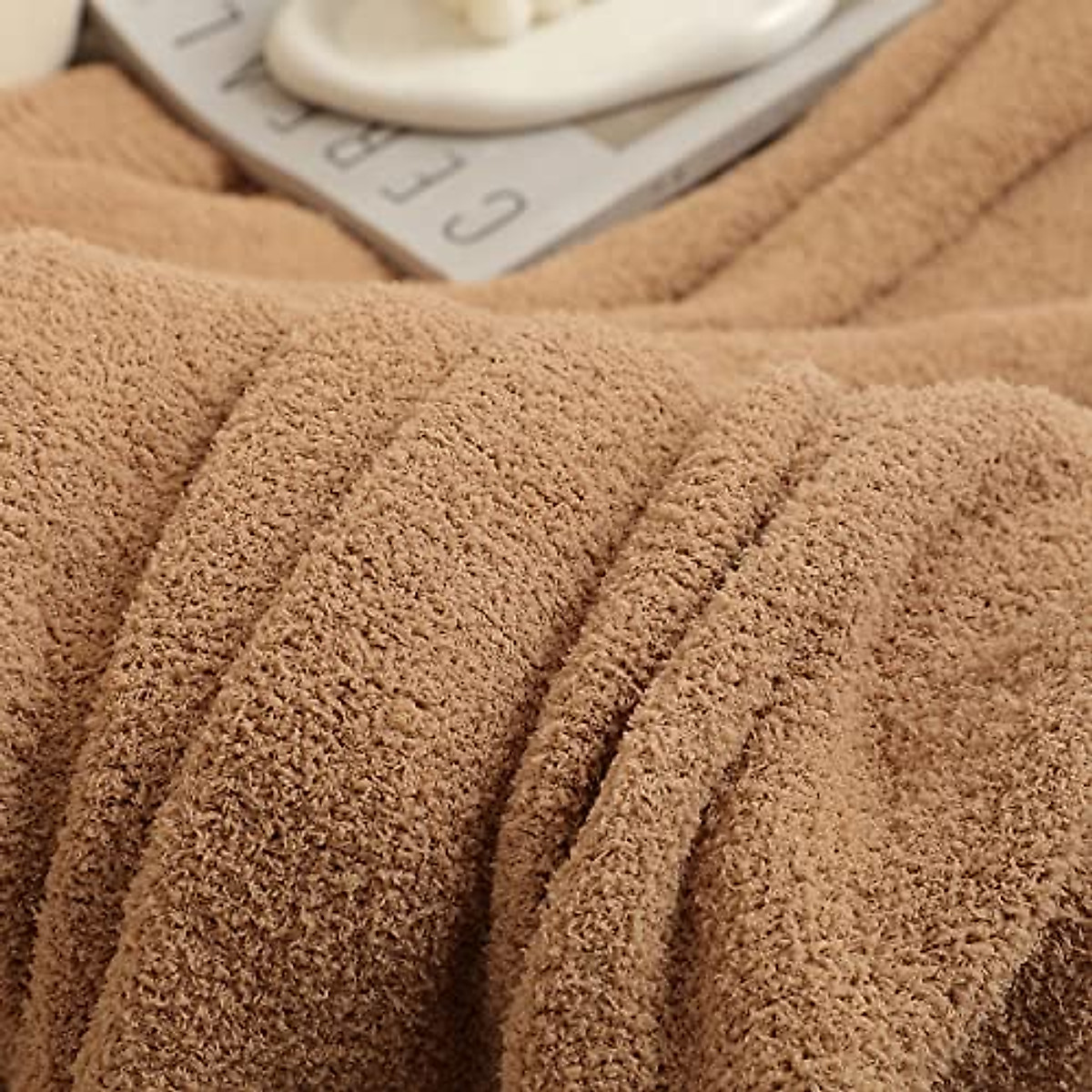 bearberry Super Soft Knit Throw Blanket Lightweight Cozy Warm Fluffy Throw Blankets for Couch Bed Sofa (Camel, 50”x60”)