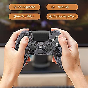 OSALADI Gamepad Anti- Slip Sleeve Silicone Cover Case for Game Console Handle Compatible for PS4 Slim pro