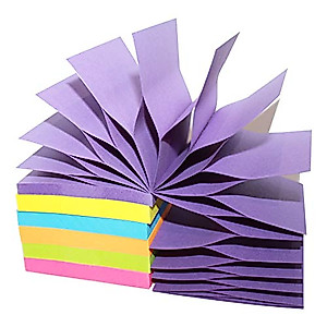 MQLH-TECH Pop Up Sticky Notes 3x3 Refills Easy Post Notes Self Stick Notes Bright Rainbow Colors Super Adhesive Pop-up Notes 6 Pads 100 Sheets/Pad Individual Package 600 Sheet Total