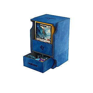 Watchtower 100+ XL Convertible Deck Box | Double-Sleeved Card Storage | Card Game Protector | Nexofyber Surface | Holds Up to 100 Cards | Blue Color | Made by Gamegenic