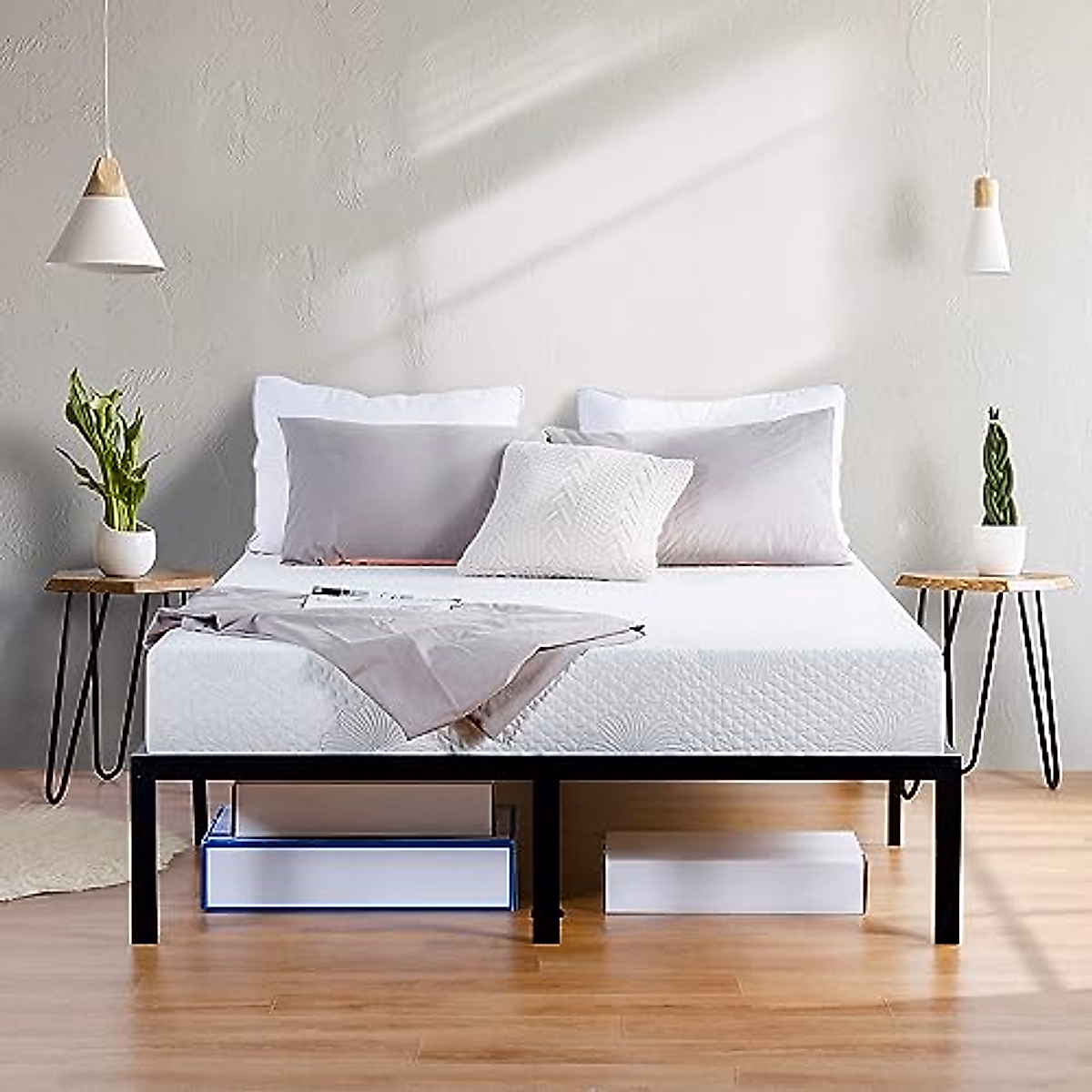 Olee Sleep 9 Inch I-Gel Multi Layered Memory Foam Matress Mattress, King, White