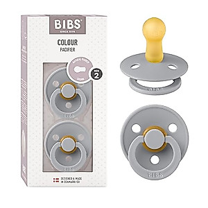 BIBS Pacifiers Colour Collection | Natural Rubber Baby Pacifier | Set of 2 BPA-Free Soothers | Made in Denmark | 6+ Months (Pack of 2) | Cloud