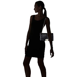 Karl Lagerfeld Paris womens Lara Quilted Shoulder Bag, Black/Gold, One Size US