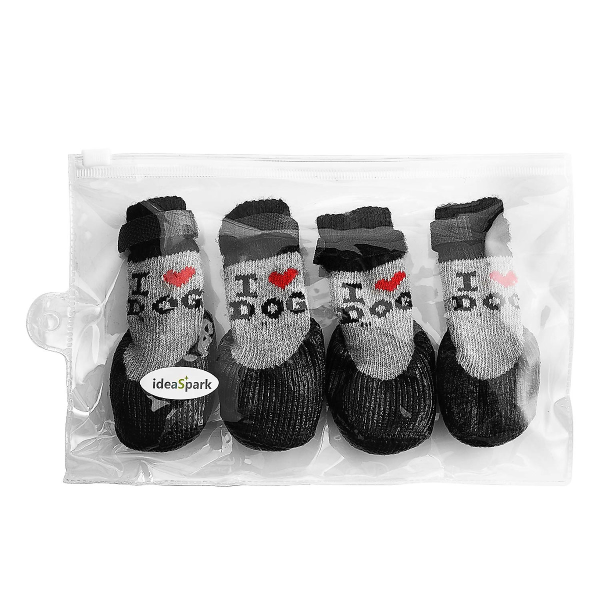 Dog Cat Boots Shoes Socks with Adjustable Waterproof Breathable and Anti-Slip Sole All Weather Protect Paws(Only for Tiny Dog) (L, Red)