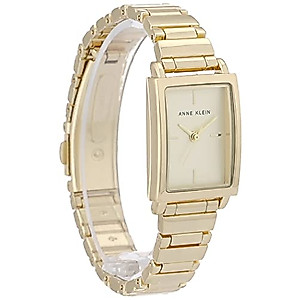 Anne Klein Women's Japanese Quartz Dress Watch with Metal Strap, Gold, 14 (Model: AK/3762CHGB)