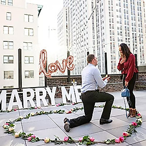 Large Rose Gold LOVE Foil Balloons Banner,42 Inch Mylar Foil Letters Balloons Reusable Material for Romantic Valentine's Day Wedding Bridal Shower Anniversary Engagement Party Decorations