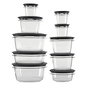 Rubbermaid Premier Easy Find Lids Meal Prep and Food Storage Containers, Set of 10 (20 Pieces Total), Grey |BPA-Free & Stain Resistant