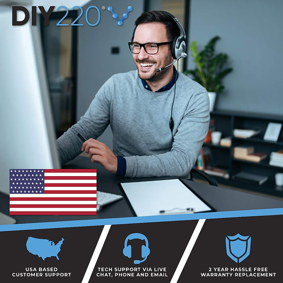 K KRIËGER DIY220 Quick Connect 220V Power Supply, Power 208-240 Volts from Two Separate 110/120V AC Circuits, 220V 15A AC Output Outlet with GFCI Outlet Circuit Tester