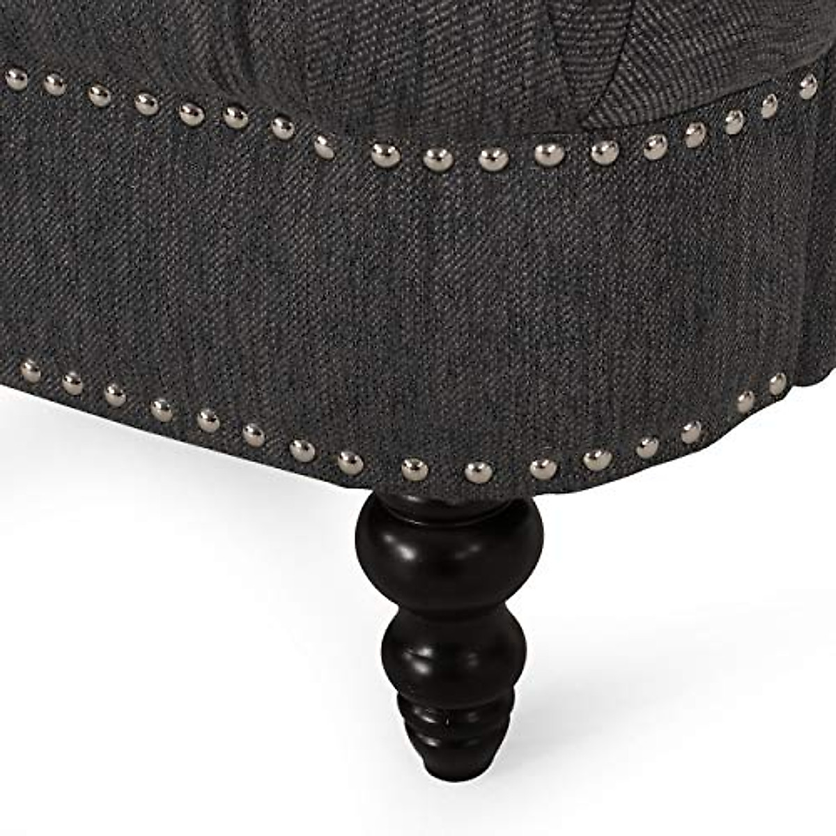 Christopher Knight Home Tracy Contemporary Deep Tufted Sofa with Nailhead Trim, Charcoal