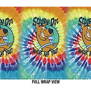 Scooby Doo! OFFICIAL Tie Dye 24 oz Insulated Canteen Water Bottle, Leak Resistant, Vacuum Insulated Stainless Steel with Loop Cap, White