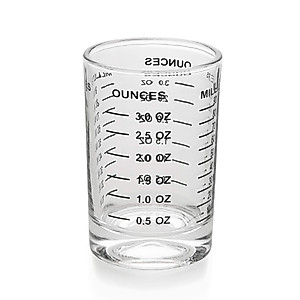 Shot Glass Measuring Cup 3 Ounce/90ML Liquid Heavy High Espresso Glass Cup Black Line