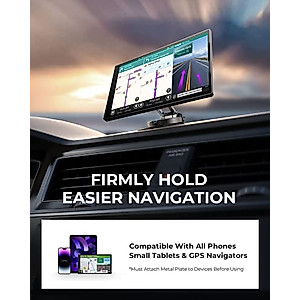 Anwas Magnetic Car Phone Holder Mount Alloy Folding Magnetic Car Phone Holder for Car Dashboard, 360° Adjustable Hands Free Car Phone Holder Mount Fit All iPhones, Samsung, etc