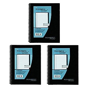 3 Pack of Mead Cambridge Wirebound Business Notebook, Legal Rule, 6 5/8 x 9 1/2 Inches, White, 80 Sheets per Pad (06672)