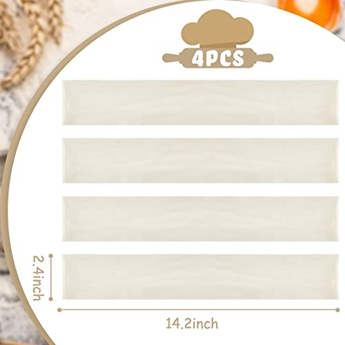 Set of 4 Rolling Pin Covers Cotton Rolling Pin Holder White Rolling Pin Sock Sleeve for Baking