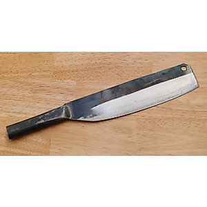 Crude - Asian 7 Inch Nakiri Kitchen Chef Knife, Carbon Steel, Super Sharp, Thin and Light