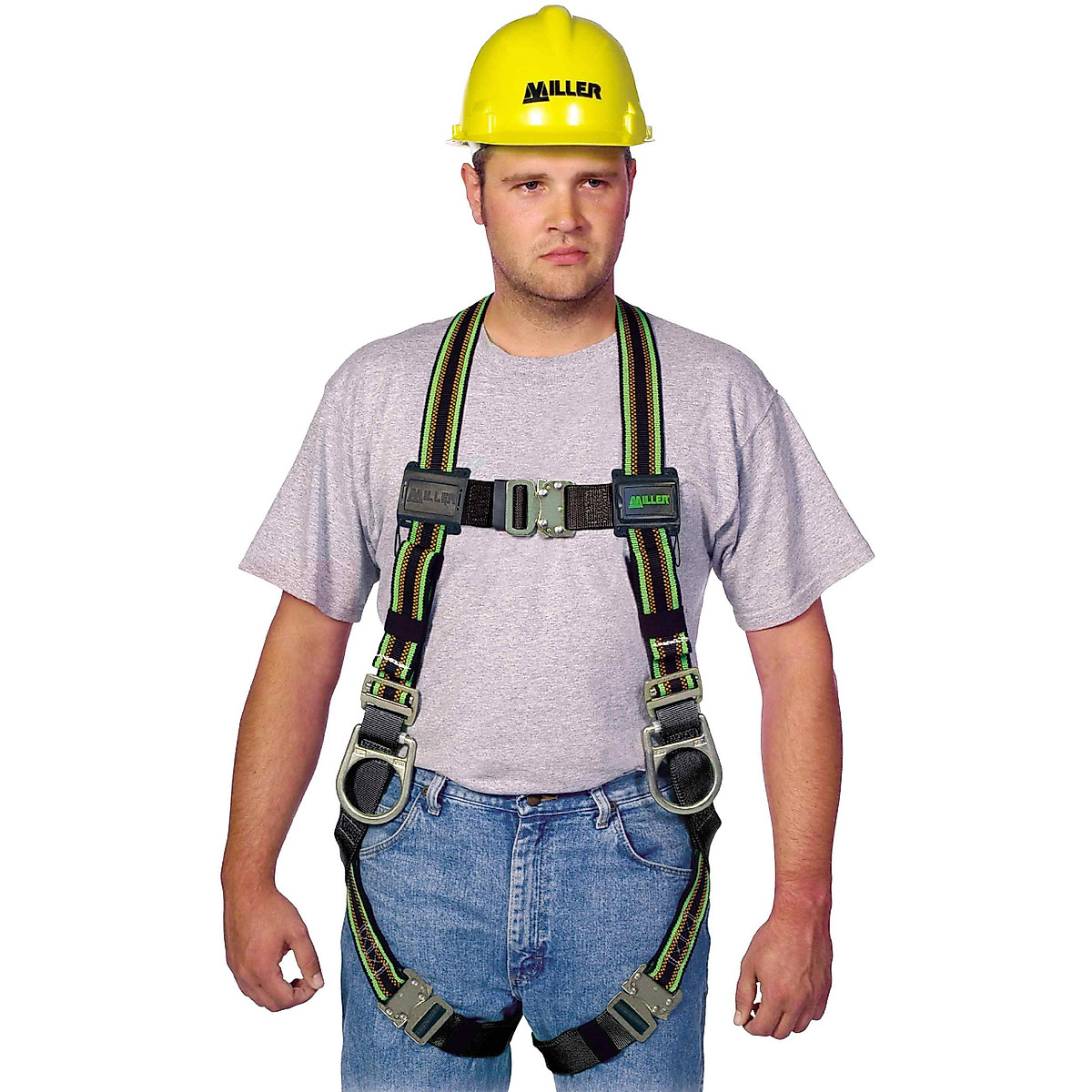 Honeywell Miller by Honeywell E650QC-7/XXXLGN DuraFlex Ultra Stretchable 650 Series Full-Body Harness with Quick-Connect Buckles, XXX-Large, Green