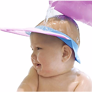 Walnut Tree Baby - Baby Bath Visor, Bath Visor for Toddlers, Adjustable Shower Visor, Multipurpose Baby Bath Hat Shield, Nose, Ears, & Eye Protector for Shower, Peony Pink